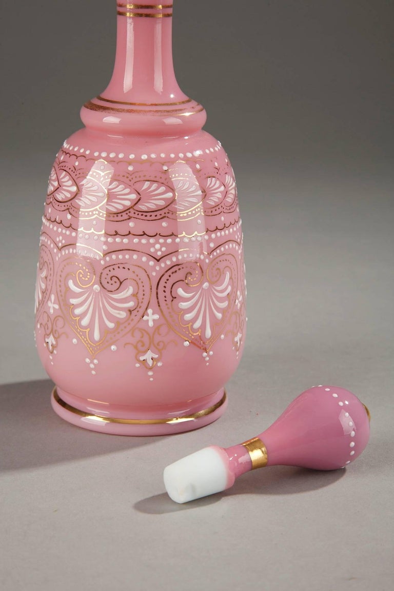 Mid-19th Century Pink Opaline Flask at 1stDibs