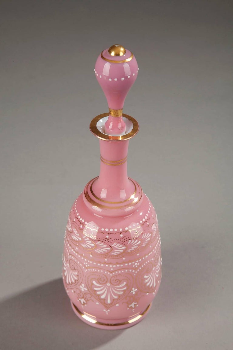 Mid-19th Century Pink Opaline Flask at 1stDibs