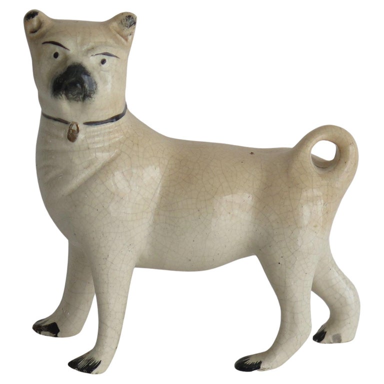 Mid 19th Century Pug Dog Figurine Staffordshire Pottery, English For ...