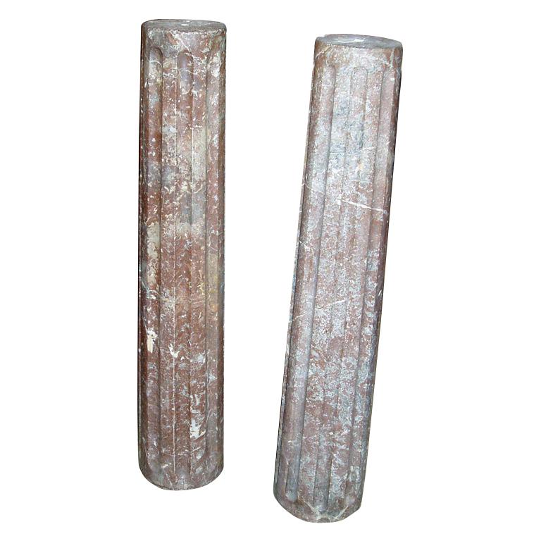 French Mid-19th Century Green Serpentine Marble Column For Sale at 1stDibs