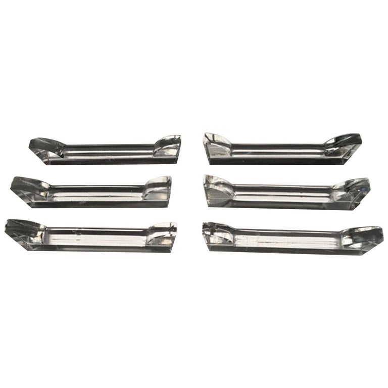Mid-19th Century Set of 6 Crystal Knife Rests For Sale at 1stDibs