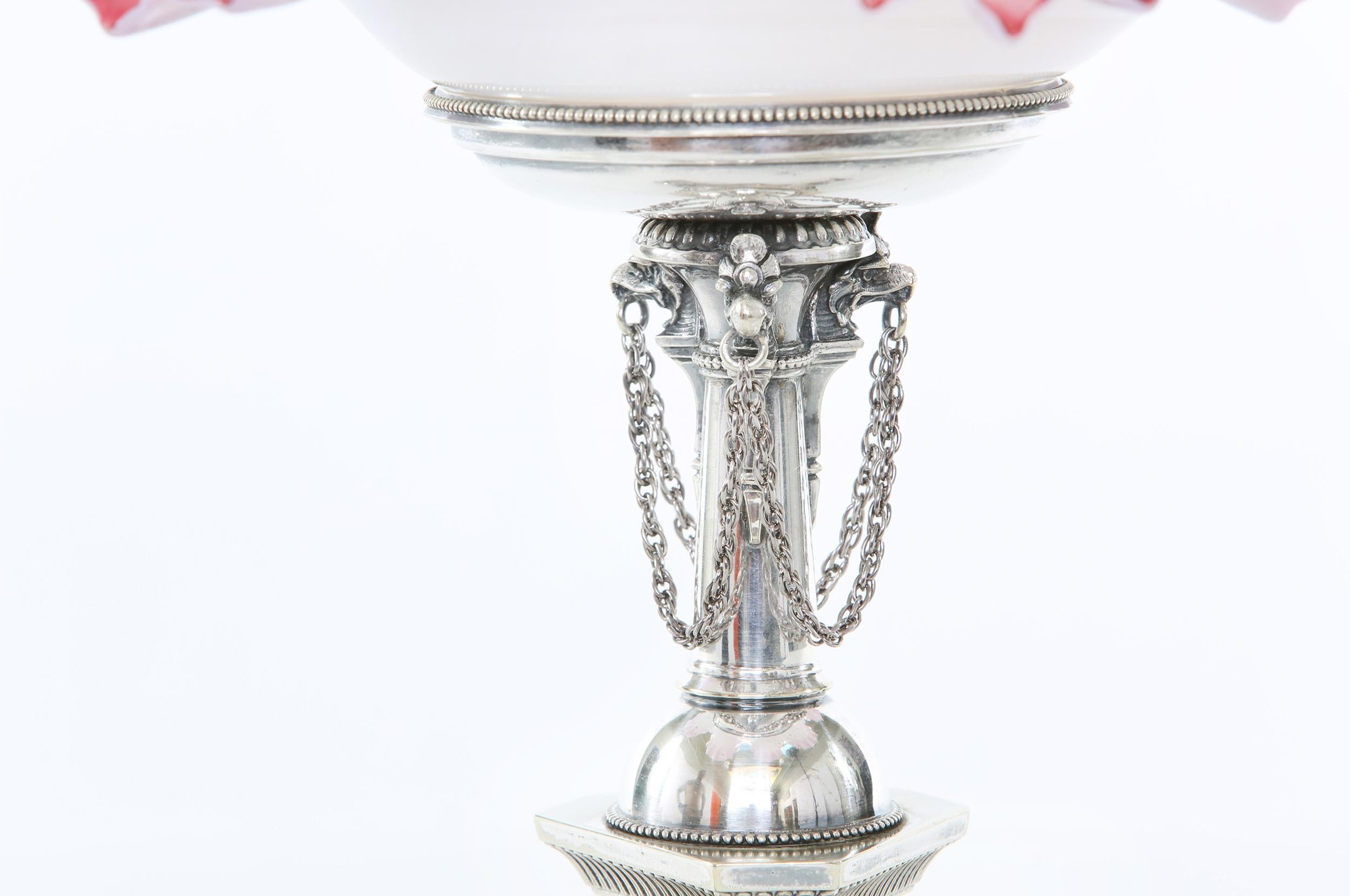 Mid-19th Century Silver Plated / Art Glass Tazza at 1stDibs