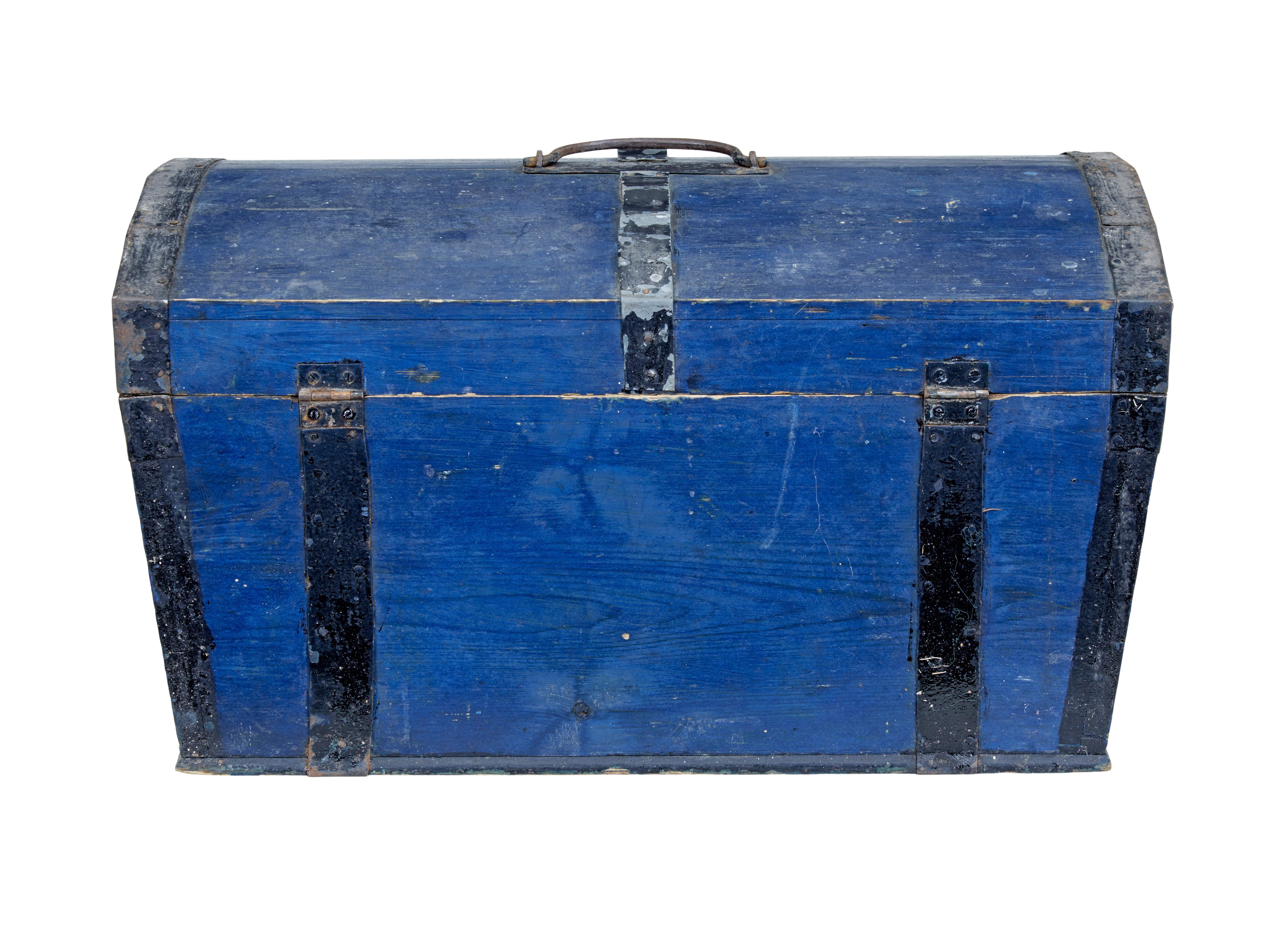 Mid 19th Century Small Swedish Dome Top Box at 1stDibs