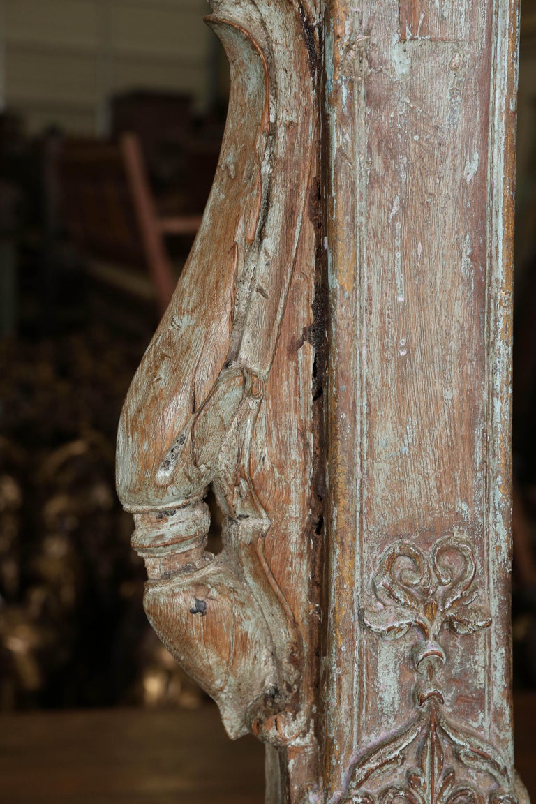 Mid-19th Century Solid Teak Wood Carved Arch Window Frame from a Castle ...