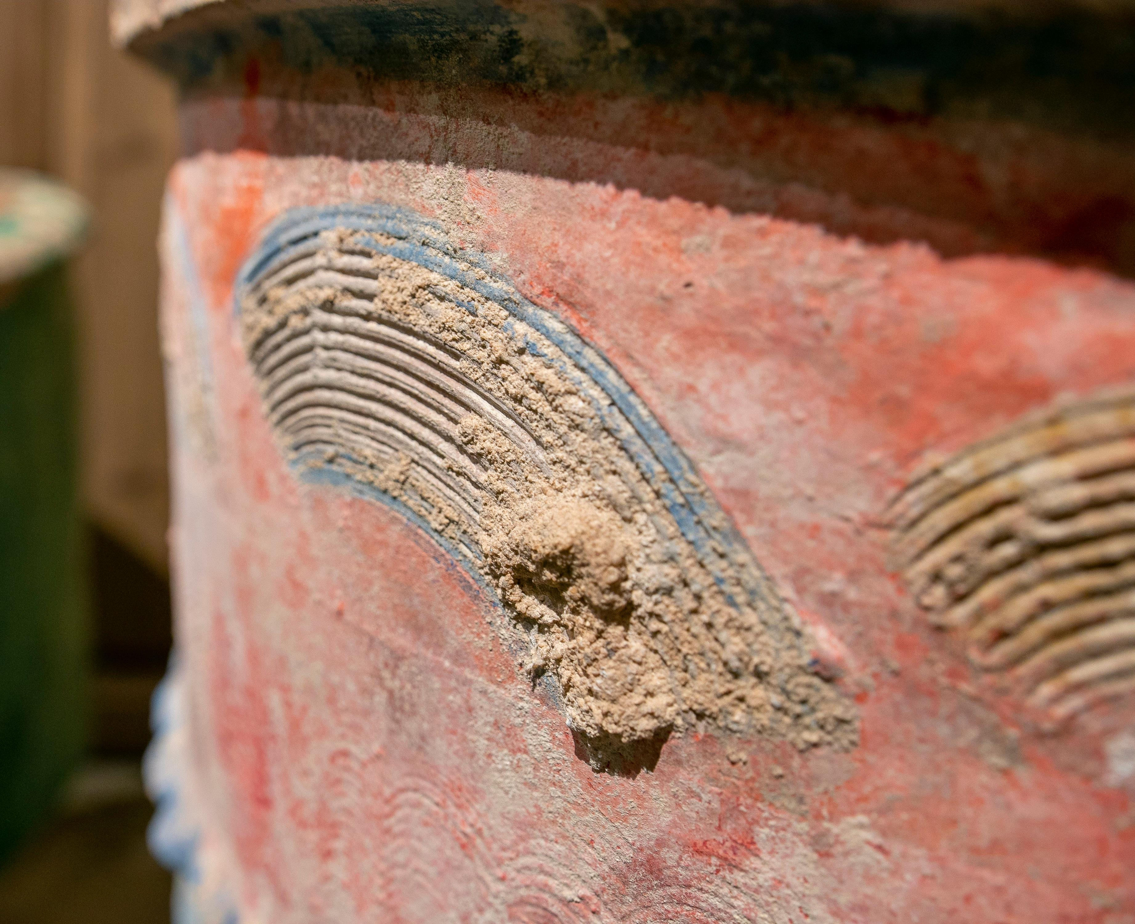 Mid-19th Century Spanish Handcrafted Painted Terracotta Water Well For ...