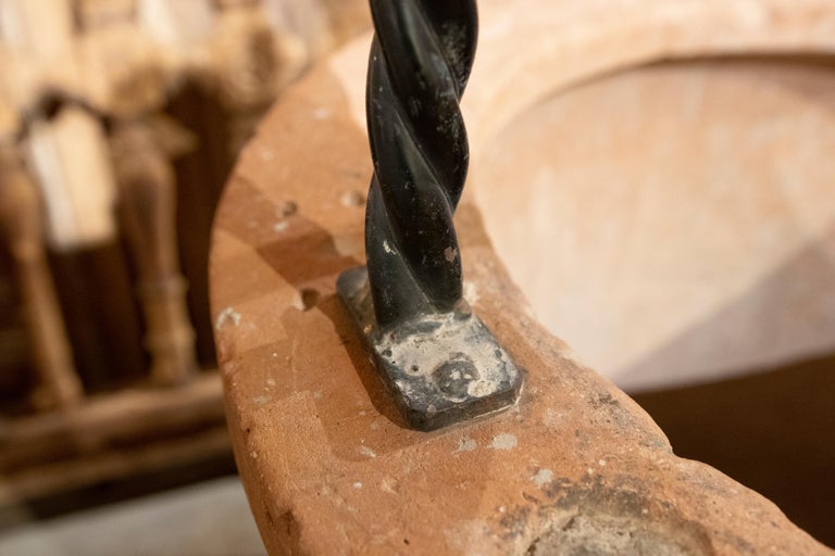 Mid-19th Century Spanish Terracotta Water Well w/ Wrought Iron Gantry ...