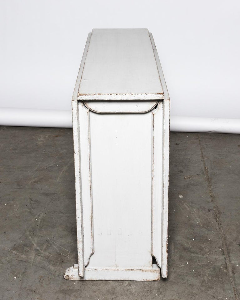 Mid-19th Century Swedish Grey Painted Drop-Leaf Table For Sale at 1stDibs