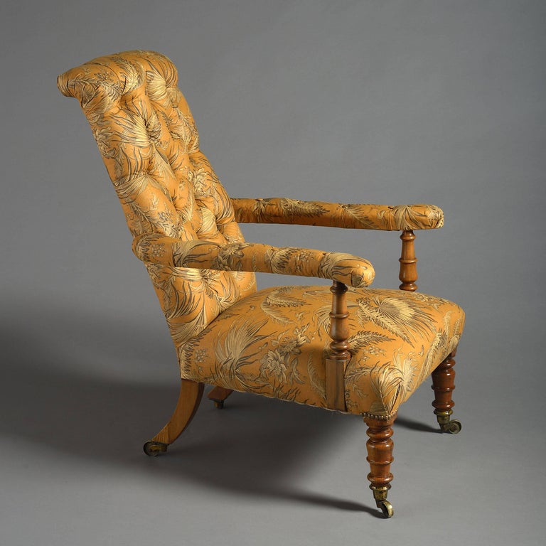 Mid-19th Century Victorian Deep Buttoned Easy Chair at 1stDibs