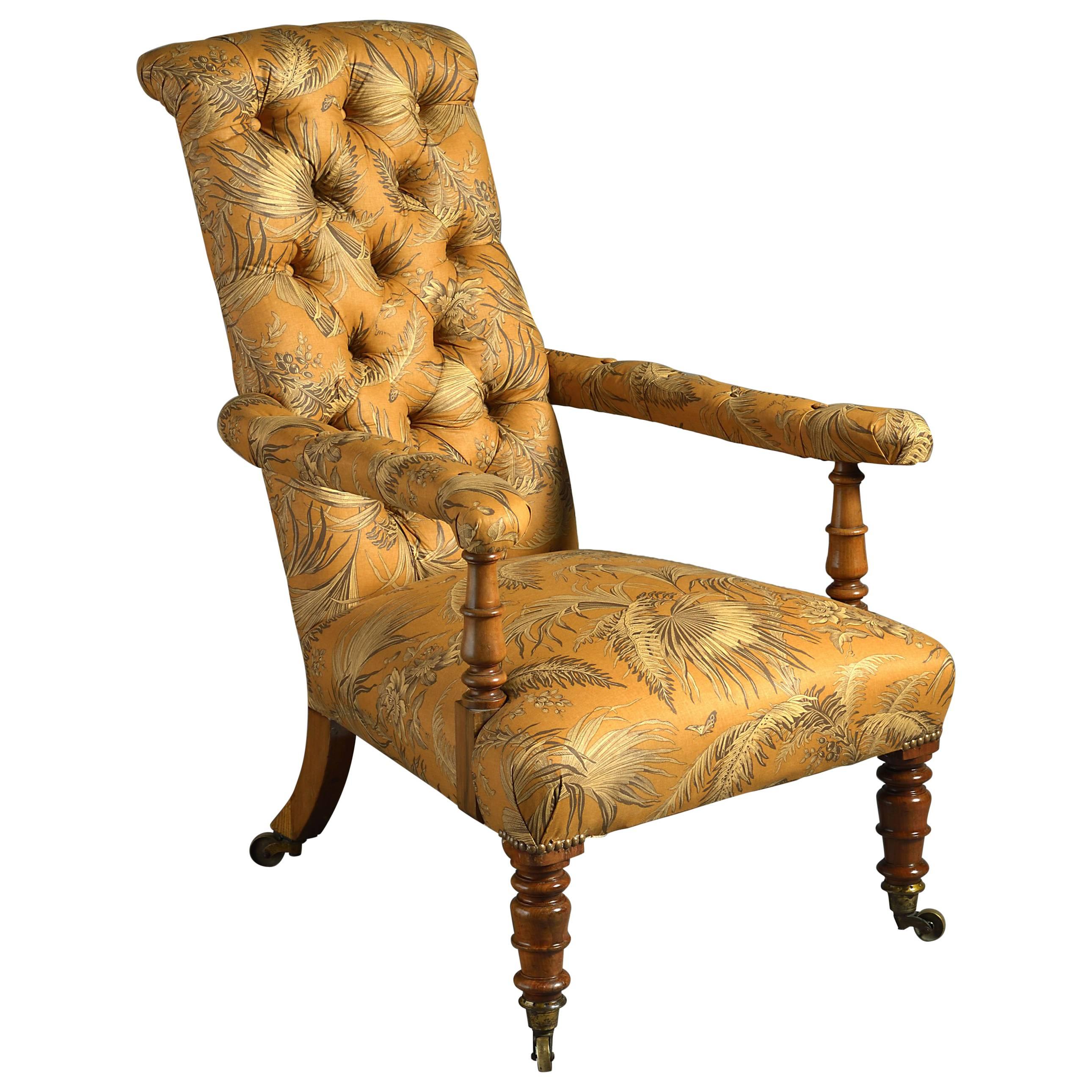 Mid-19th Century Victorian Deep Buttoned Easy Chair at 1stDibs