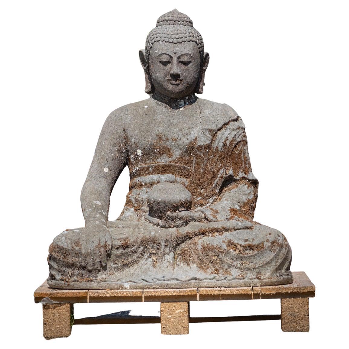 Very large and special lavastone Buddha statue in Dhyana Mudra - Newly ...