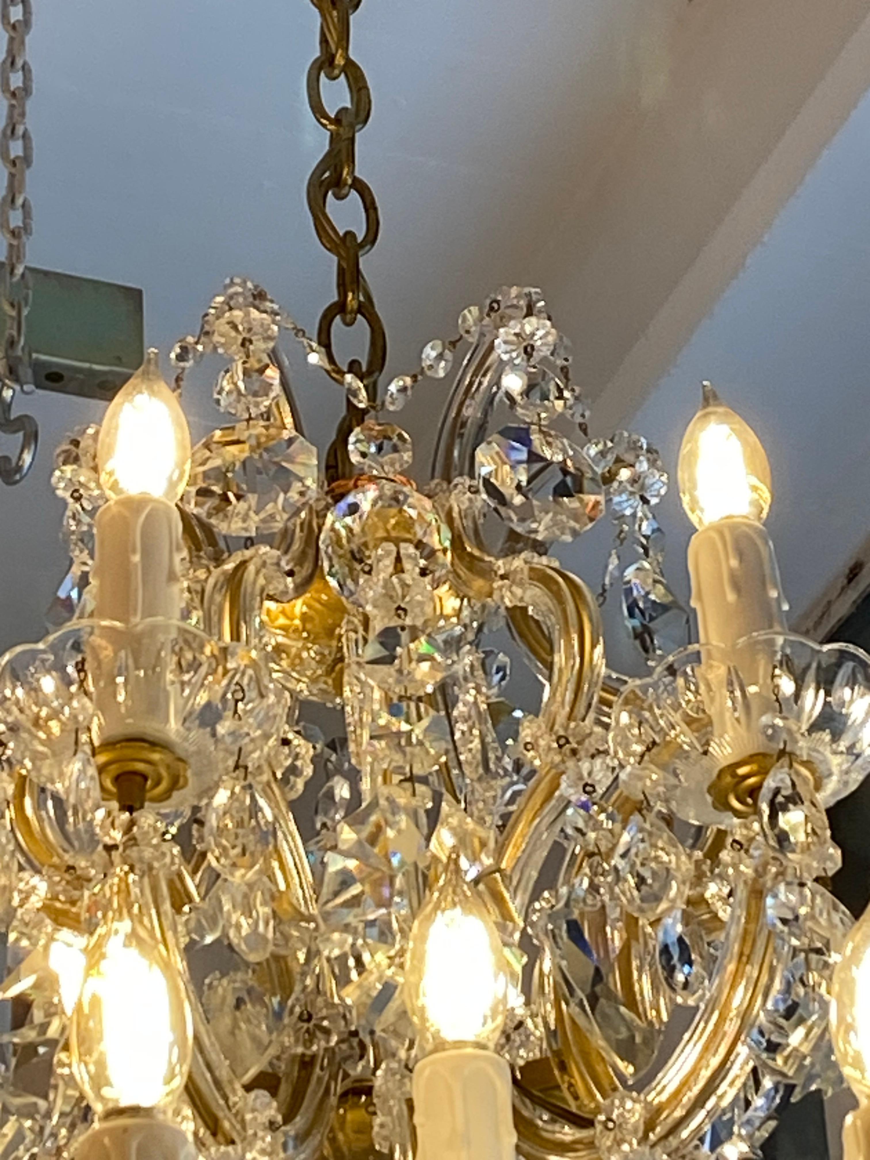 Mid 20th C Marie Therese Crystal Chandelier 3 Tier 24 Lights from ...