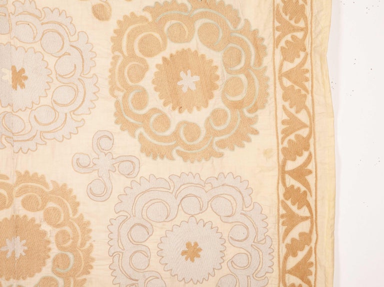 Mid-20th Century Pastel Small Suzani from Samarkand Uzbekistan at 1stDibs