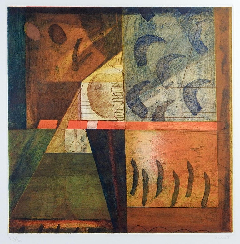 Mid-20th Century Abstract Etching on Paper by Garcia For Sale at 1stDibs