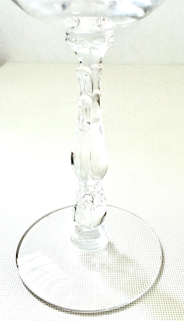 Mid-20th Century American Etched Crystal Stem Glasses Set of Seven ...