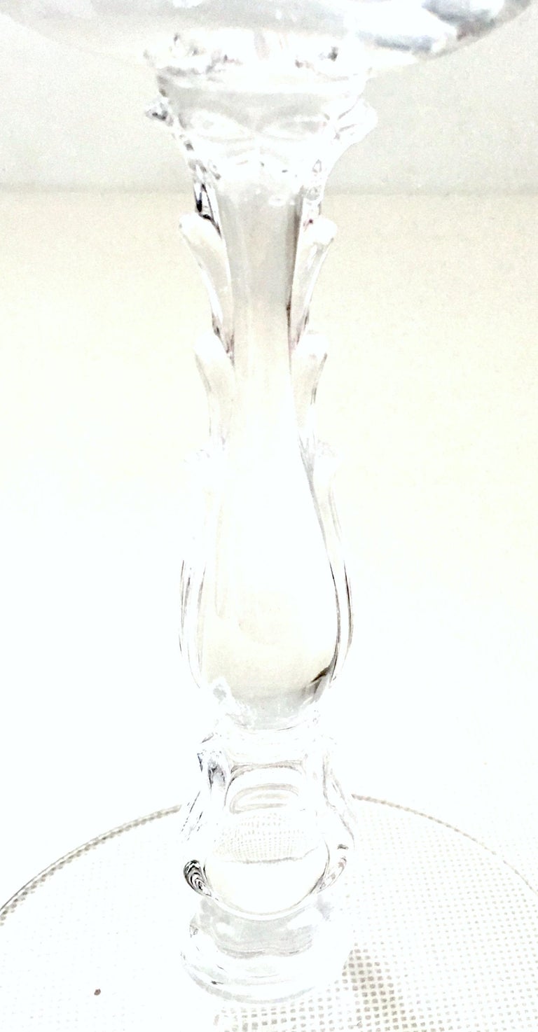 Mid-20th Century American Etched Crystal Stem Glasses Set of Seven ...