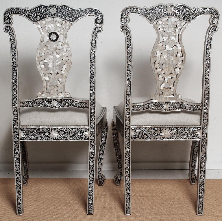 Mid-20th Century Anglo Indian Mother of Pearl Chairs at 1stDibs