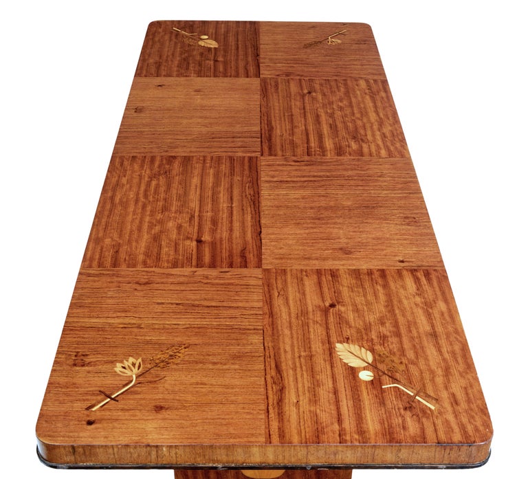 Mid 20th Century Art Deco Influenced Inlaid Birch Coffee Table For Sale ...