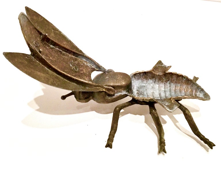 Mid-20th Century Art Nouveau Pair of Iron and Brass Figural Fly and ...