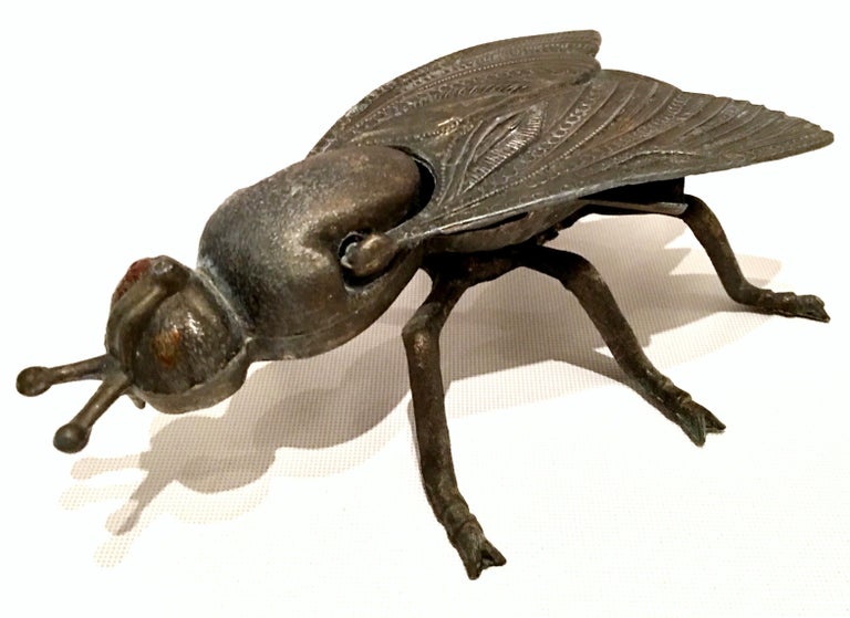 Mid-20th Century Art Nouveau Pair of Iron and Brass Figural Fly and ...