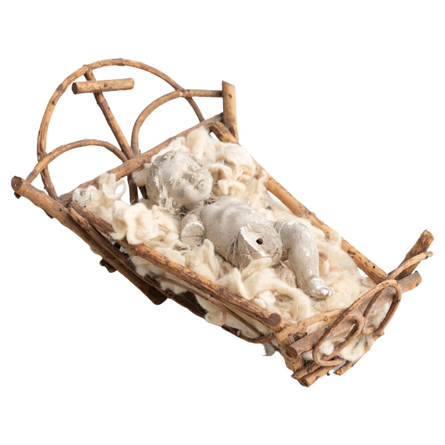 Early 19th Century Baby Jesus Christ in Wax into a Gildered Reliquary ...