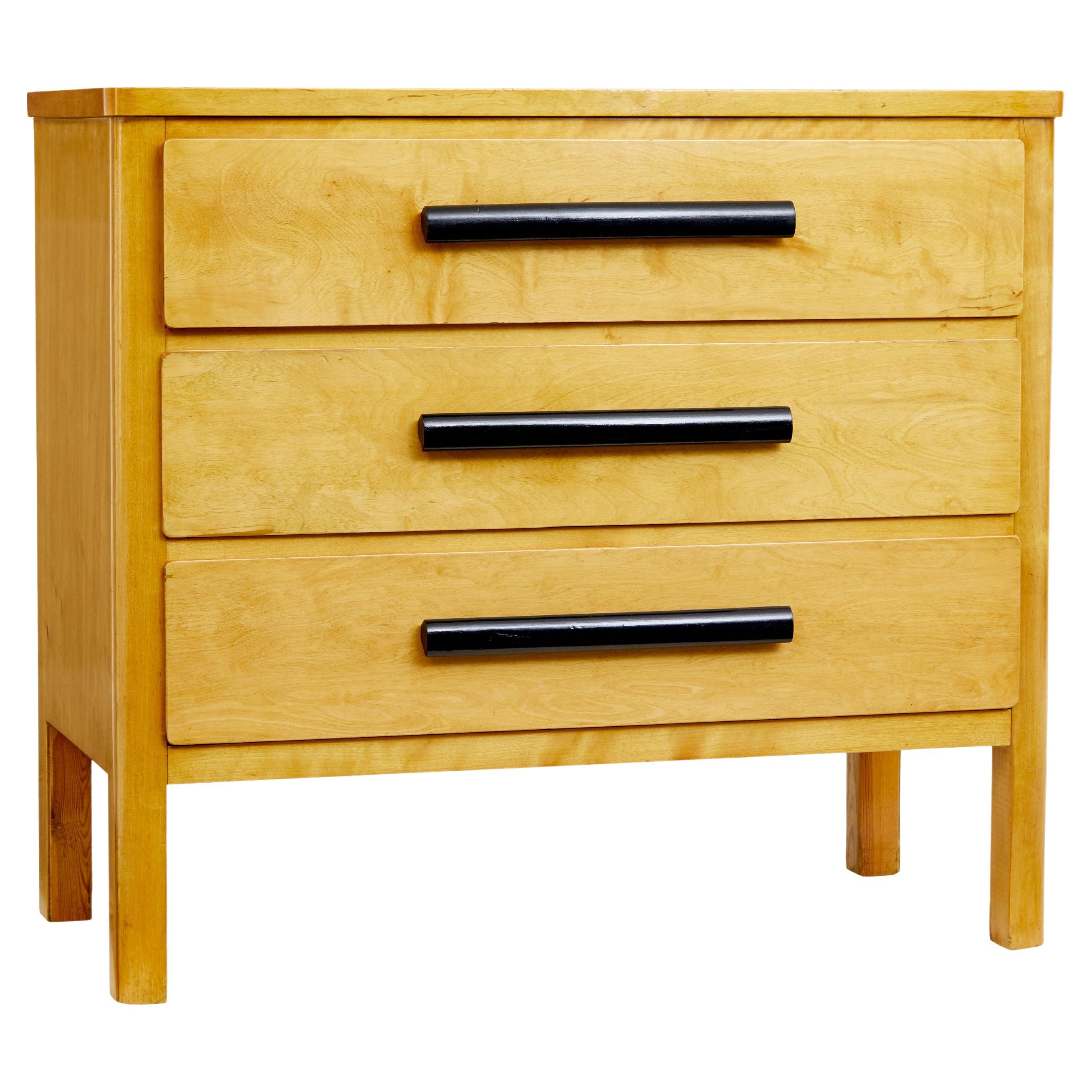 Mid-20th Century Scandinavian Birch Chest of Drawers at 1stDibs