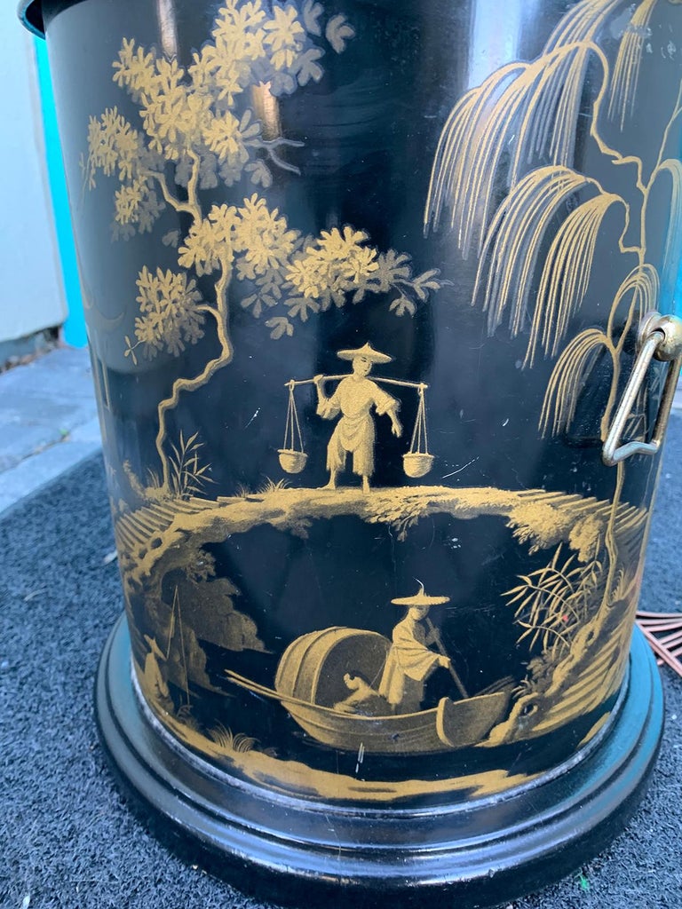 Mid-20th Century Black Tea Tin Lamp For Sale at 1stDibs