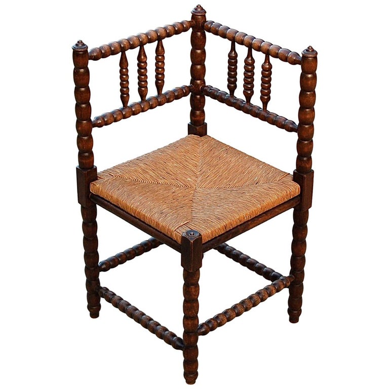 Mid-20th Century Bobbin Turned Corner Chair at 1stDibs