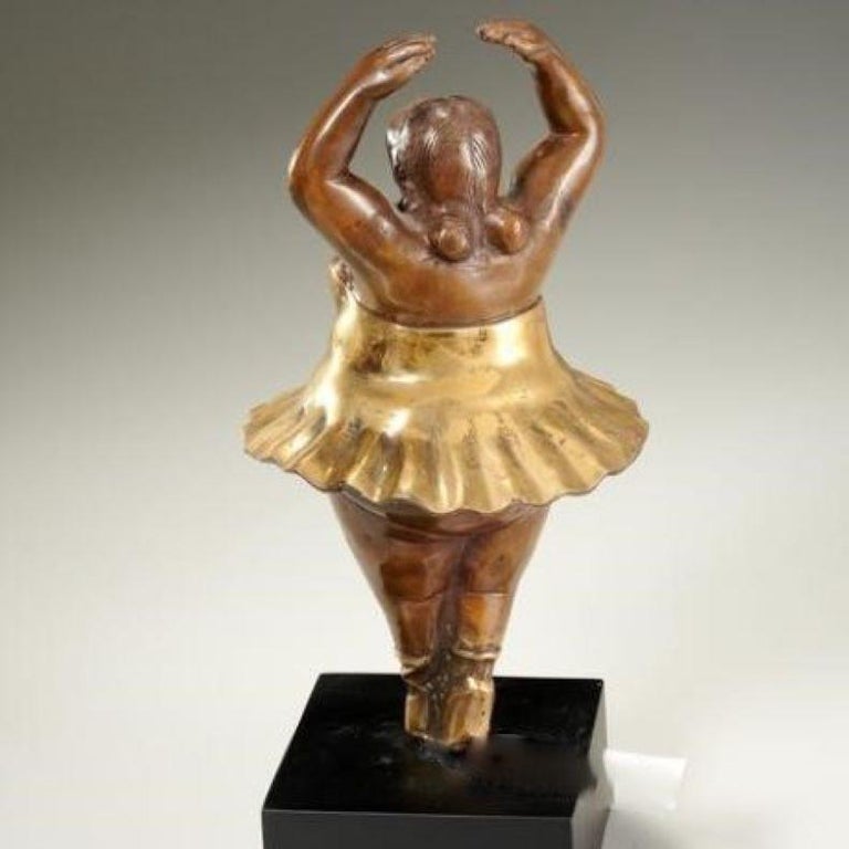 Mid 20th Century Botero-Style Ballerina Sculpture at 1stDibs