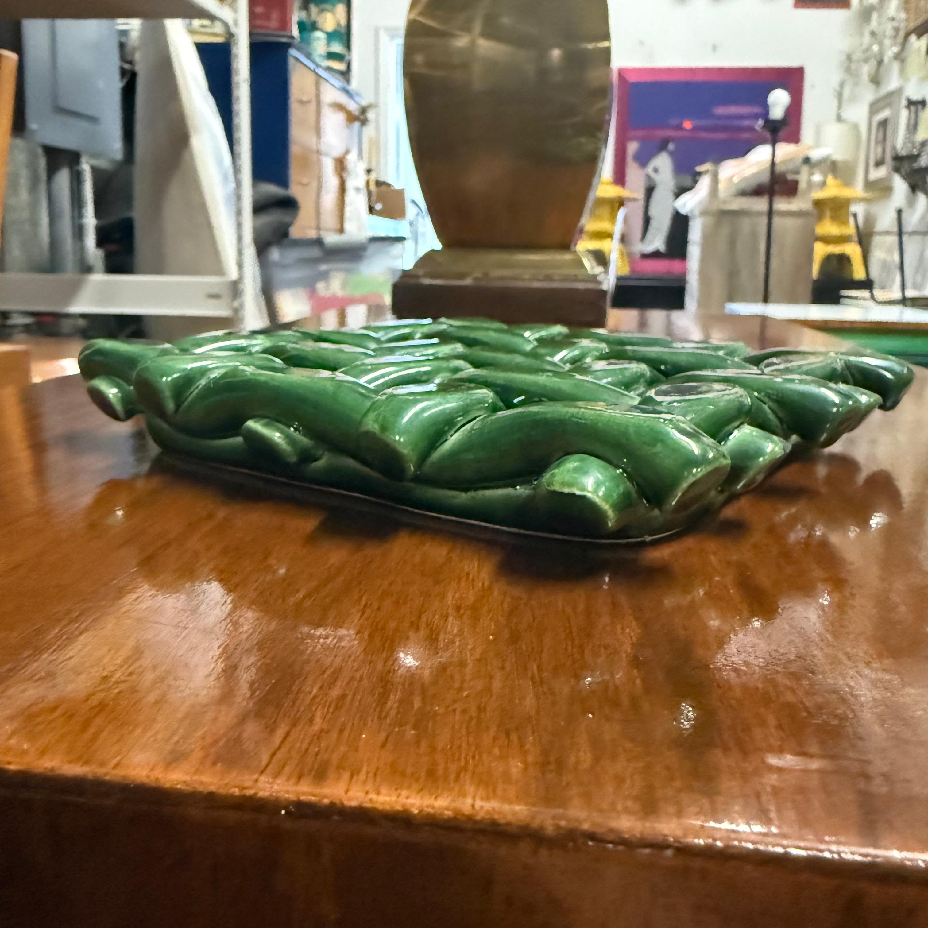 Mid 20th Century Braided Ceramic Trivet From Portugal at 1stDibs