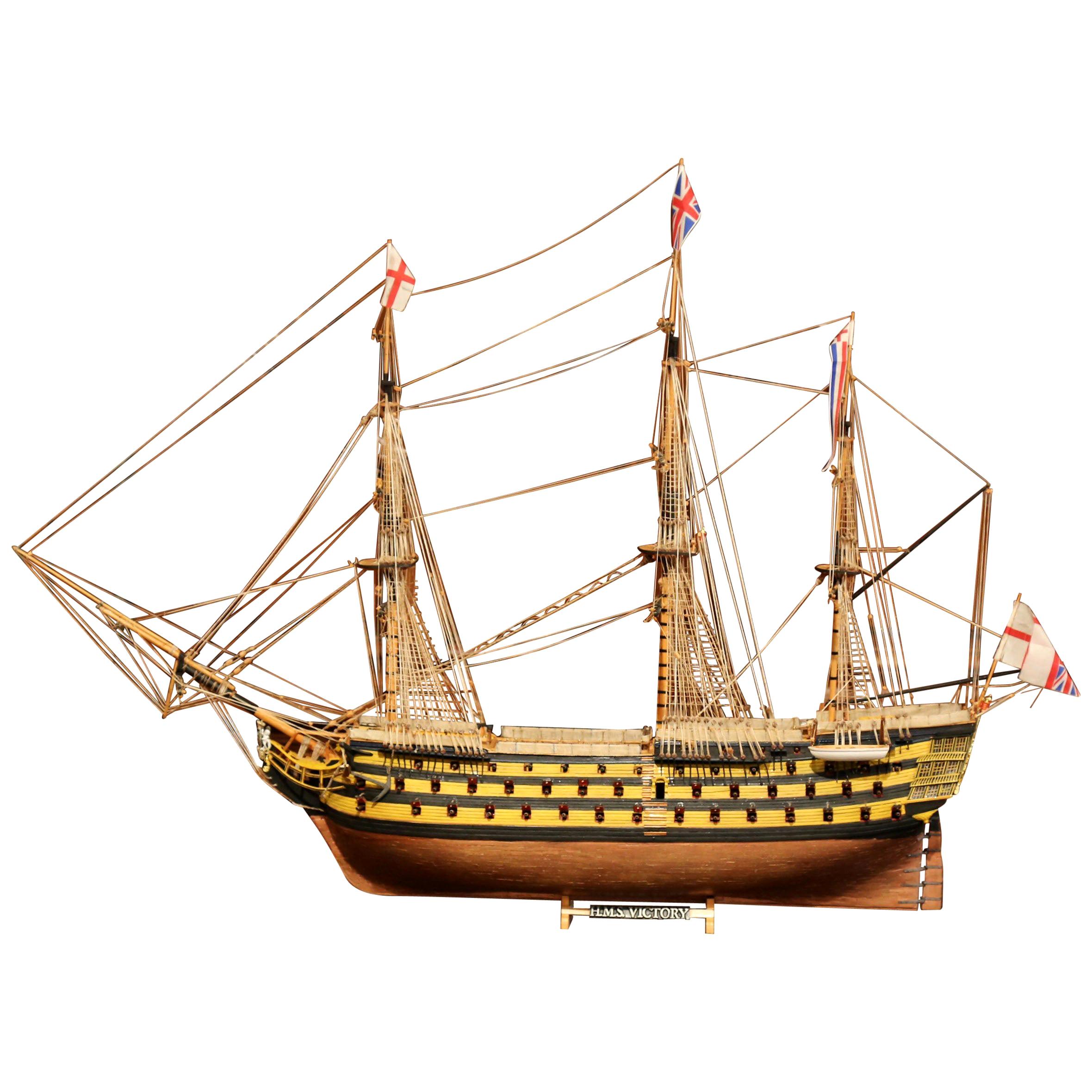 Mid-20th Century British Sailboat Flagship Model the "HSM Victory" at ...