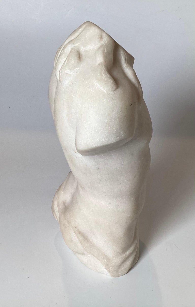 Mid 20th Century Carved Marble Sculpture of Male Torso For Sale at 1stDibs
