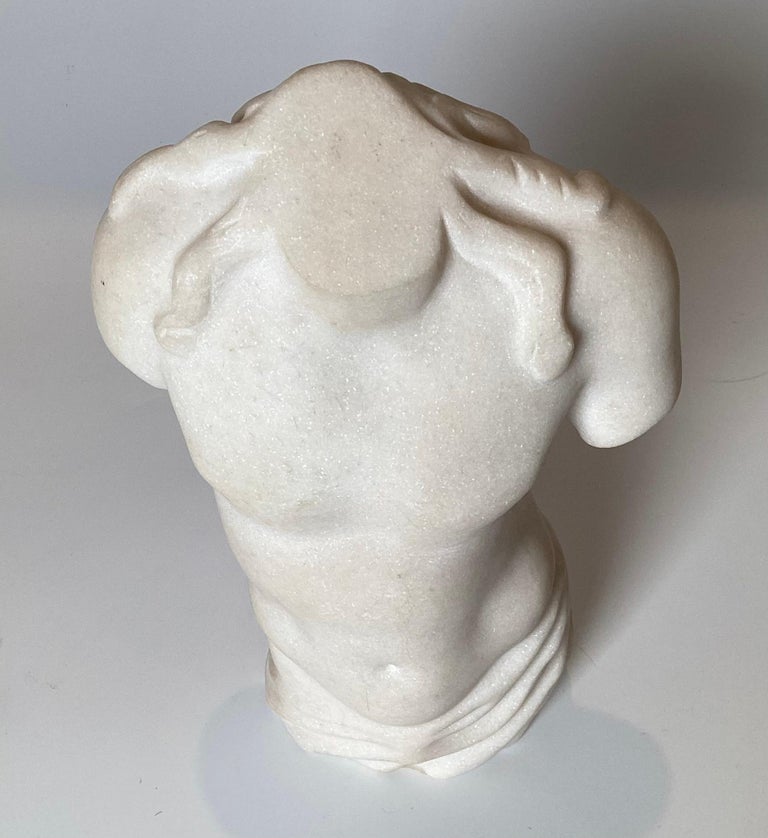 Mid 20th Century Carved Marble Sculpture of Male Torso For Sale at 1stDibs