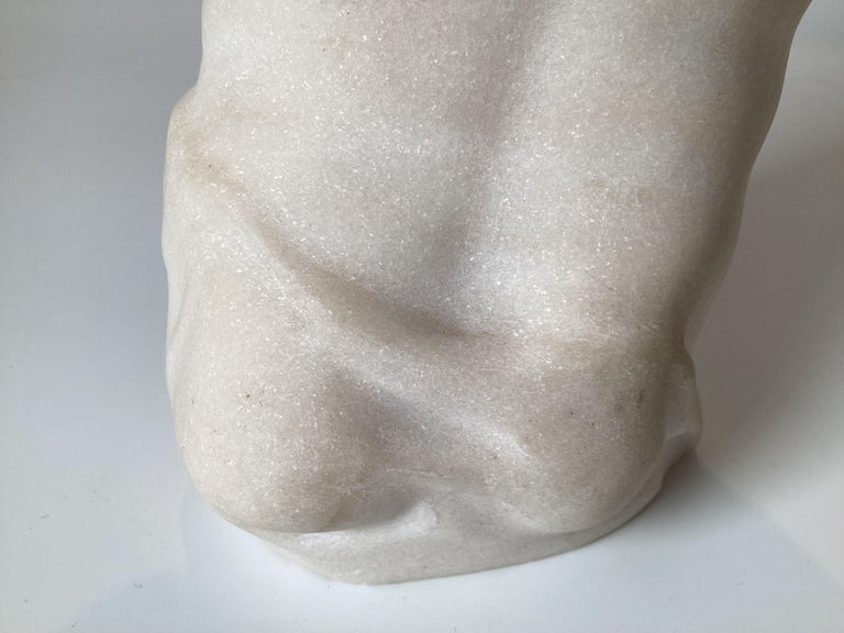 Mid 20th Century Carved Marble Sculpture of Male Torso For Sale at 1stDibs