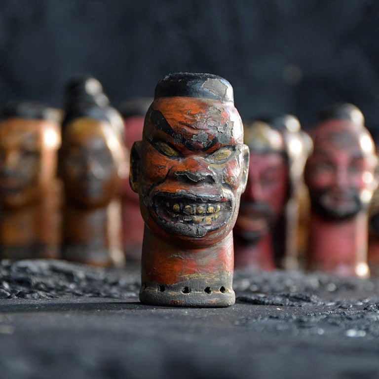 Mid-20th Century Carved Wooden Wayang Potehi Puppets Head Collection at ...