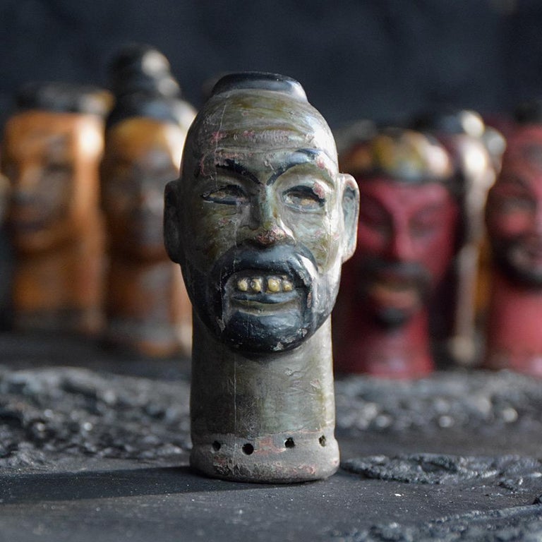 Mid-20th Century Carved Wooden Wayang Potehi Puppets Head Collection at ...