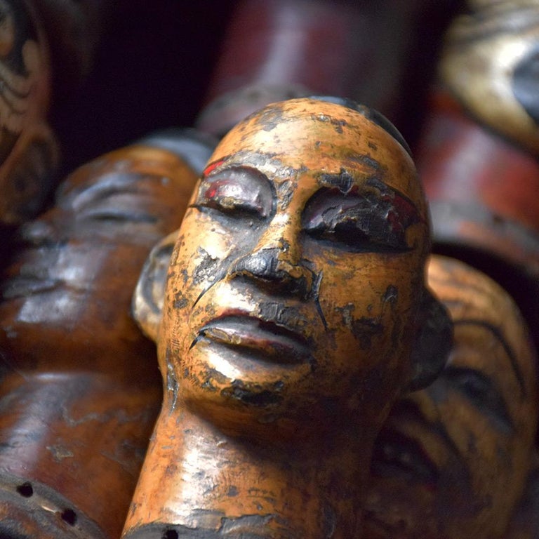 Mid-20th Century Carved Wooden Wayang Potehi Puppets Head Collection at ...