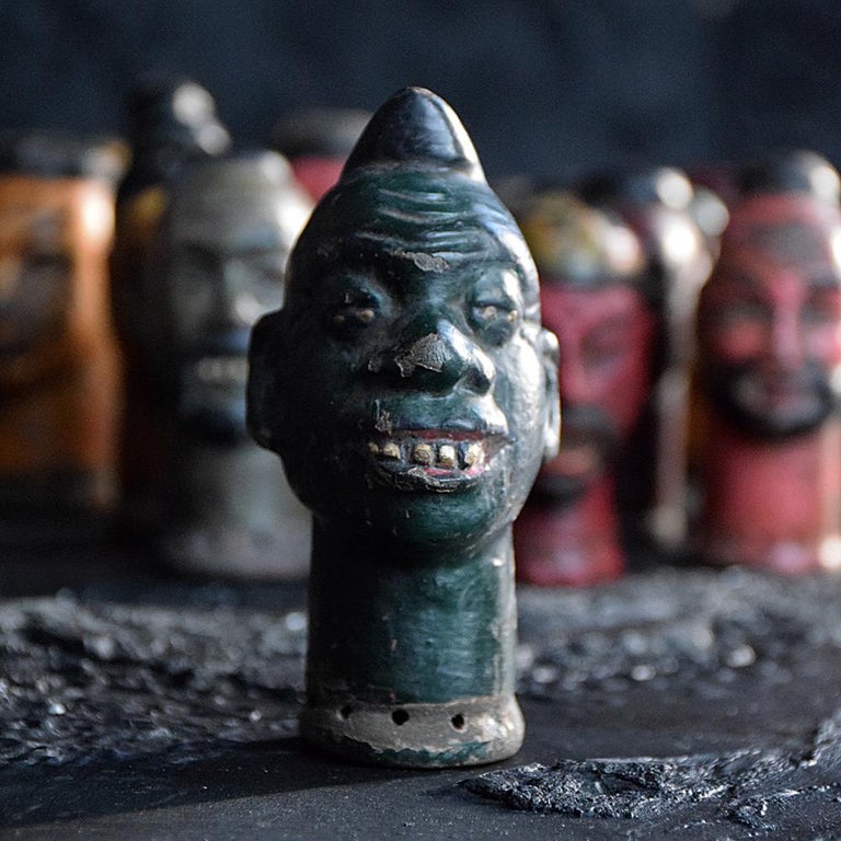 Mid-20th Century Carved Wooden Wayang Potehi Puppets Head Collection at ...