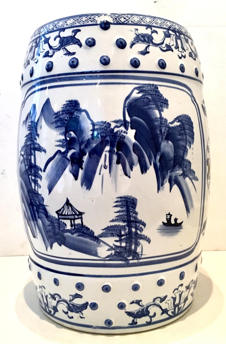 Mid-20th Century Chinese Export Hand-Painted Blue and White Garden ...