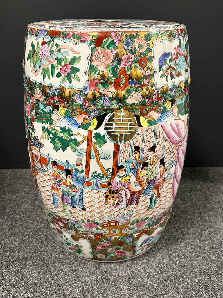 Mid-20th Century Chinese Export Hand-Painted Garden Stool Flower Pot ...