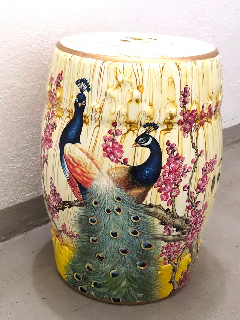 Mid-20th Century Chinese Export Hand-Painted Garden Stool Flower Pot ...