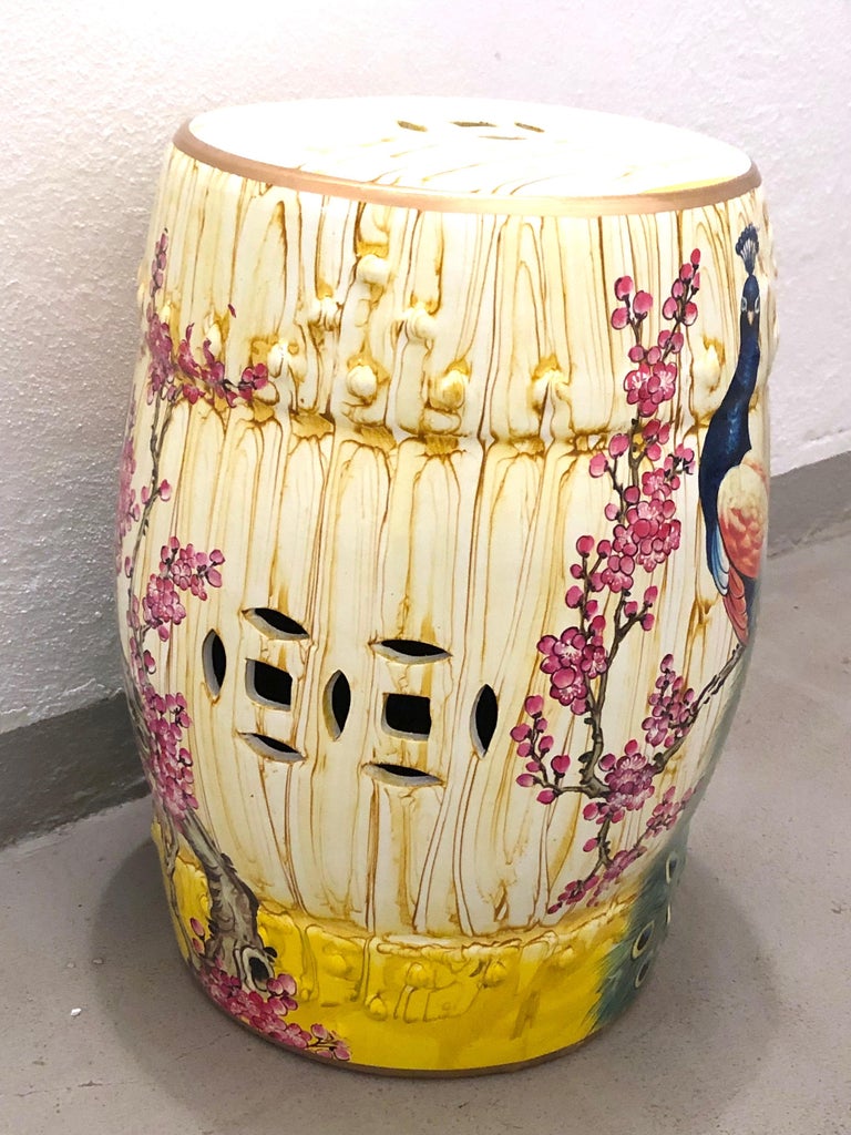 Mid-20th Century Chinese Export Hand-Painted Garden Stool Flower Pot ...