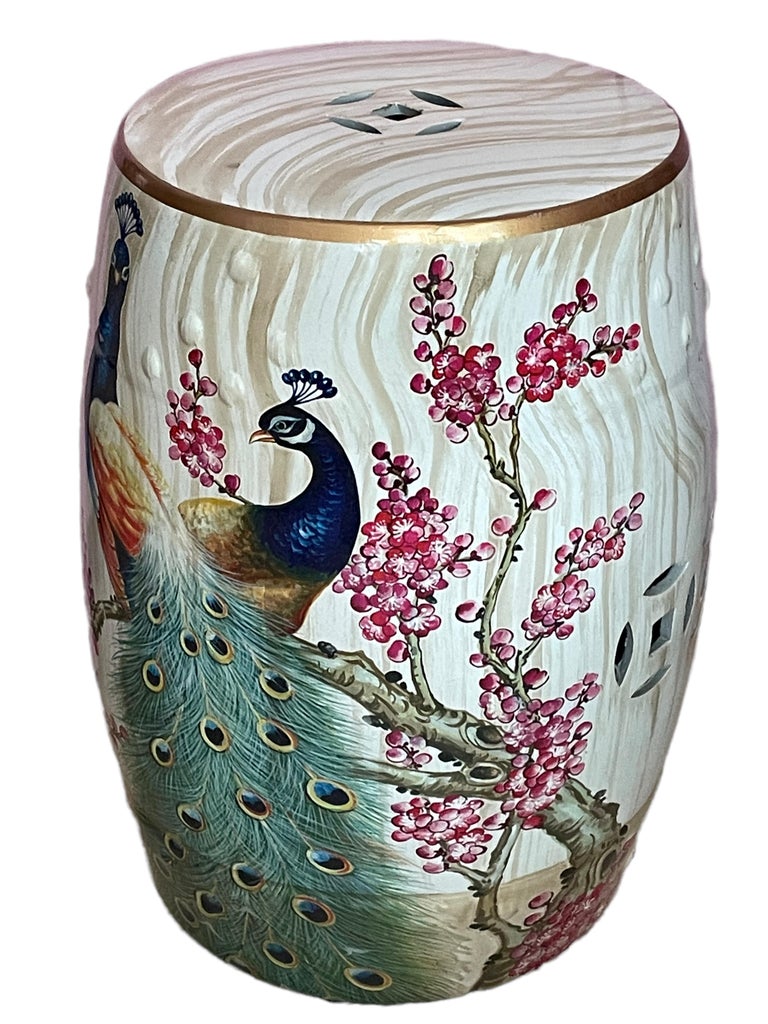 Mid-20th Century Chinese Export Hand-Painted Garden Stool Flower Pot ...