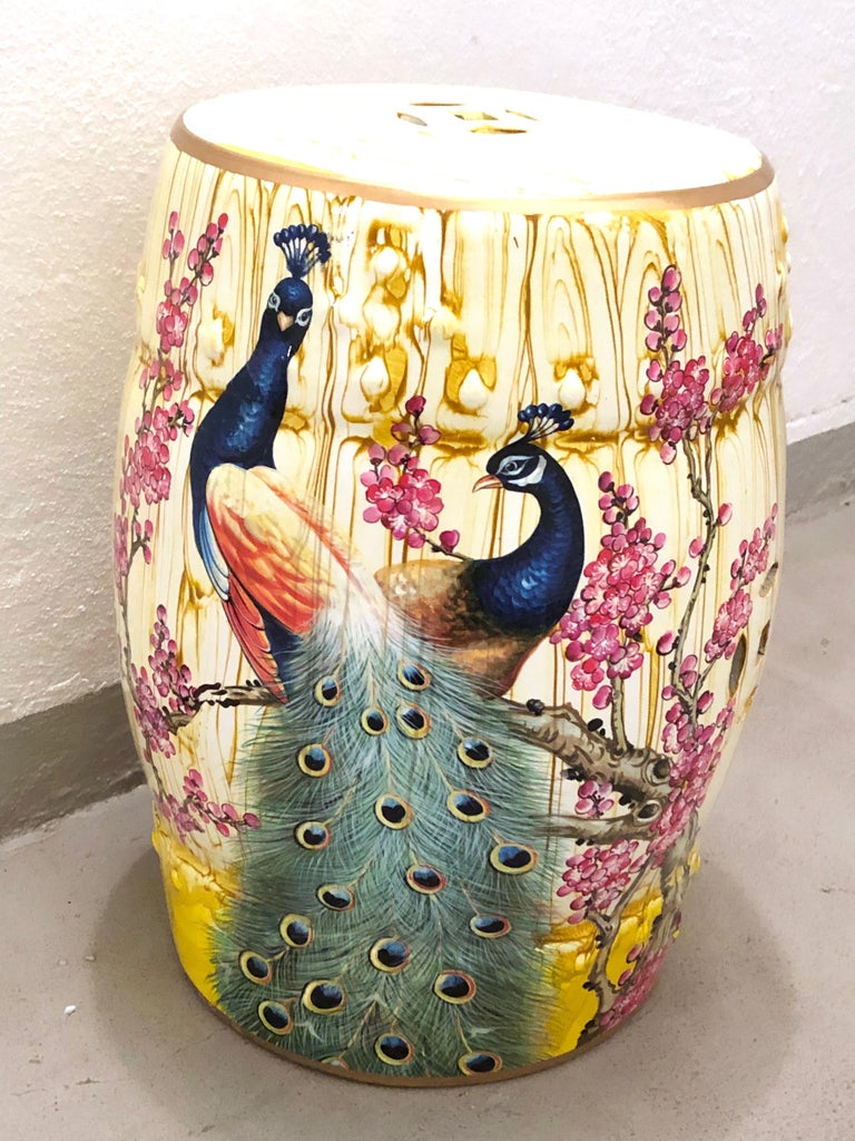 Mid-20th Century Chinese Export Hand-Painted Garden Stool Flower Pot ...