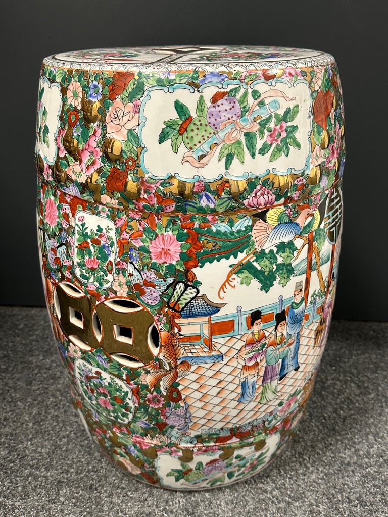 Mid-20th Century Chinese Export Hand-Painted Garden Stool Flower Pot ...