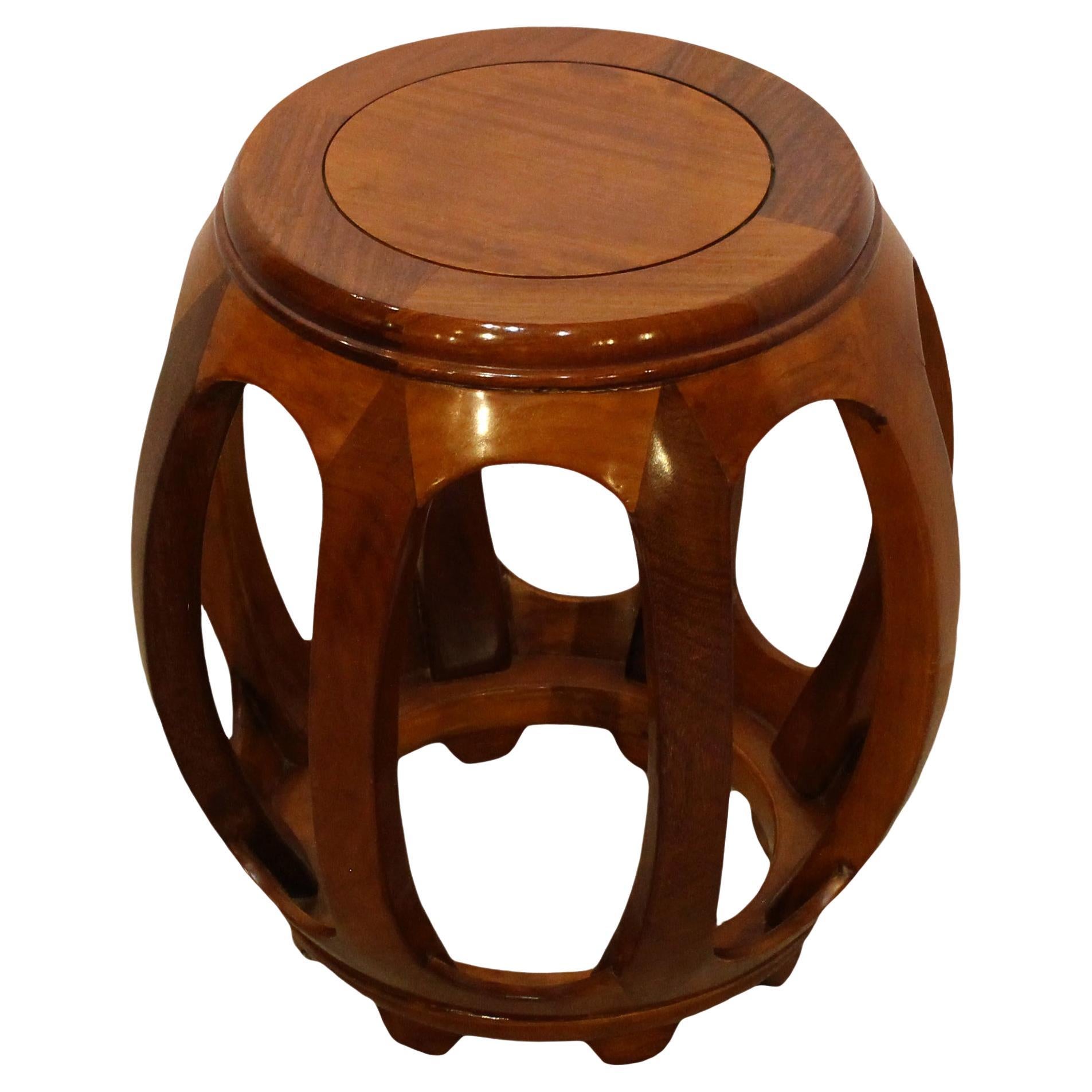 Vintage Chinese Rosewood Garden Seat For Sale at 1stDibs