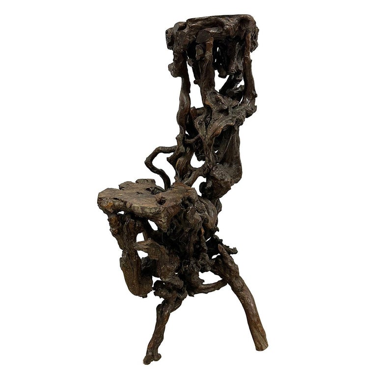 Mid-20th Century Chinese Natural Organic Tree Roots Plant Stand ...