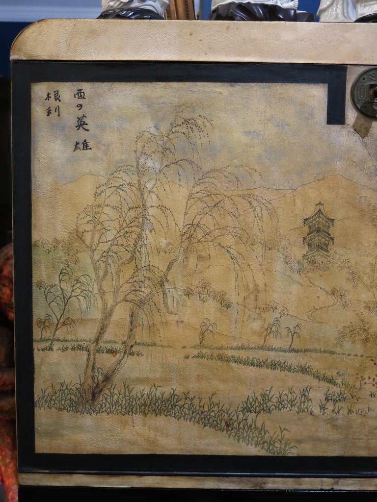 Mid-20th Century Chinese Parchment Cabinet For Sale at 1stDibs