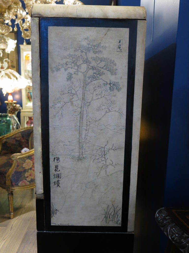 Mid-20th Century Chinese Parchment Cabinet For Sale at 1stDibs
