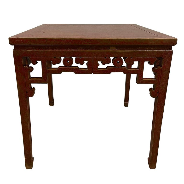 Mid-20th Century Chinese Red Lacquered Square Dining Table, "Ba Xian ...
