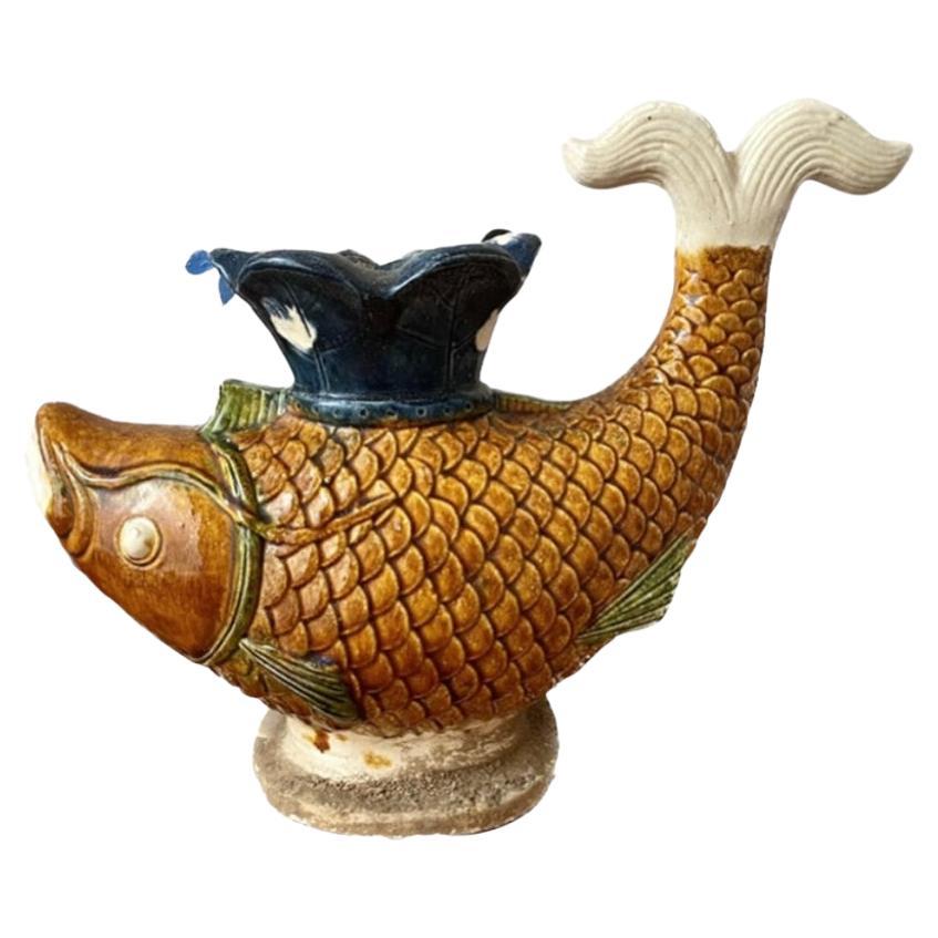 20th Century Chinese Hand-Painted Fish Bowl Planter or Jardiniére at ...